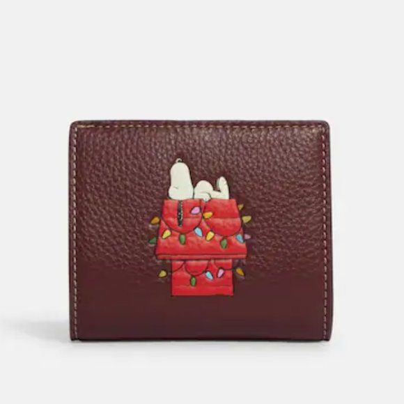 Coach | Bags | Coach X Peanuts Snap Wallet With Snoopy Lights Holiday ...